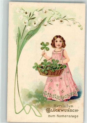39678641 - Namenstag Kind Klee Maigloeckchen Korb Erika Nr. 2820 ...