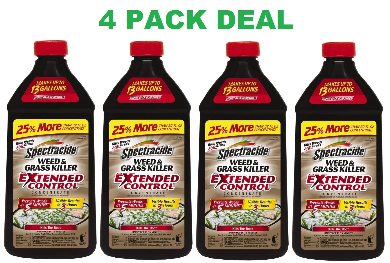 4 Spectracide Weed & Grass Killer with Extended Control Concentrate 160 ...