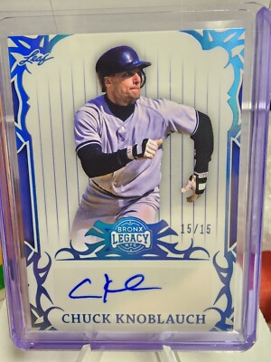 2023 Leaf Bronx Legacy Chuck Knoblauch 15/15 Autograph | eBay
