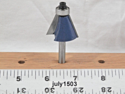 (1) NEW 22.5° Chamfer Bevel Trim 1-1/8OD Carbide Tip Router Bit 1/2 ...