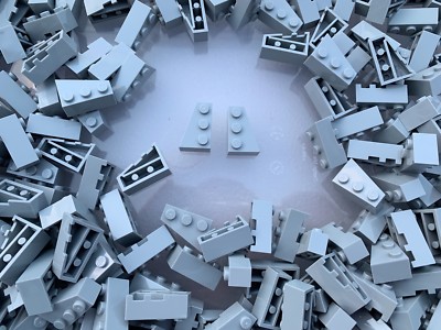 LEGO 6564 6565 - 8 NEW Pieces Of Light Grey 3x2 Wedge Blocks, Left ...