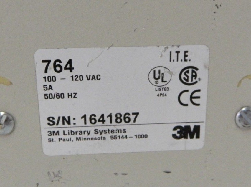 3M Library Systems Model 764 Book Check Machine Tattle-Tape ...
