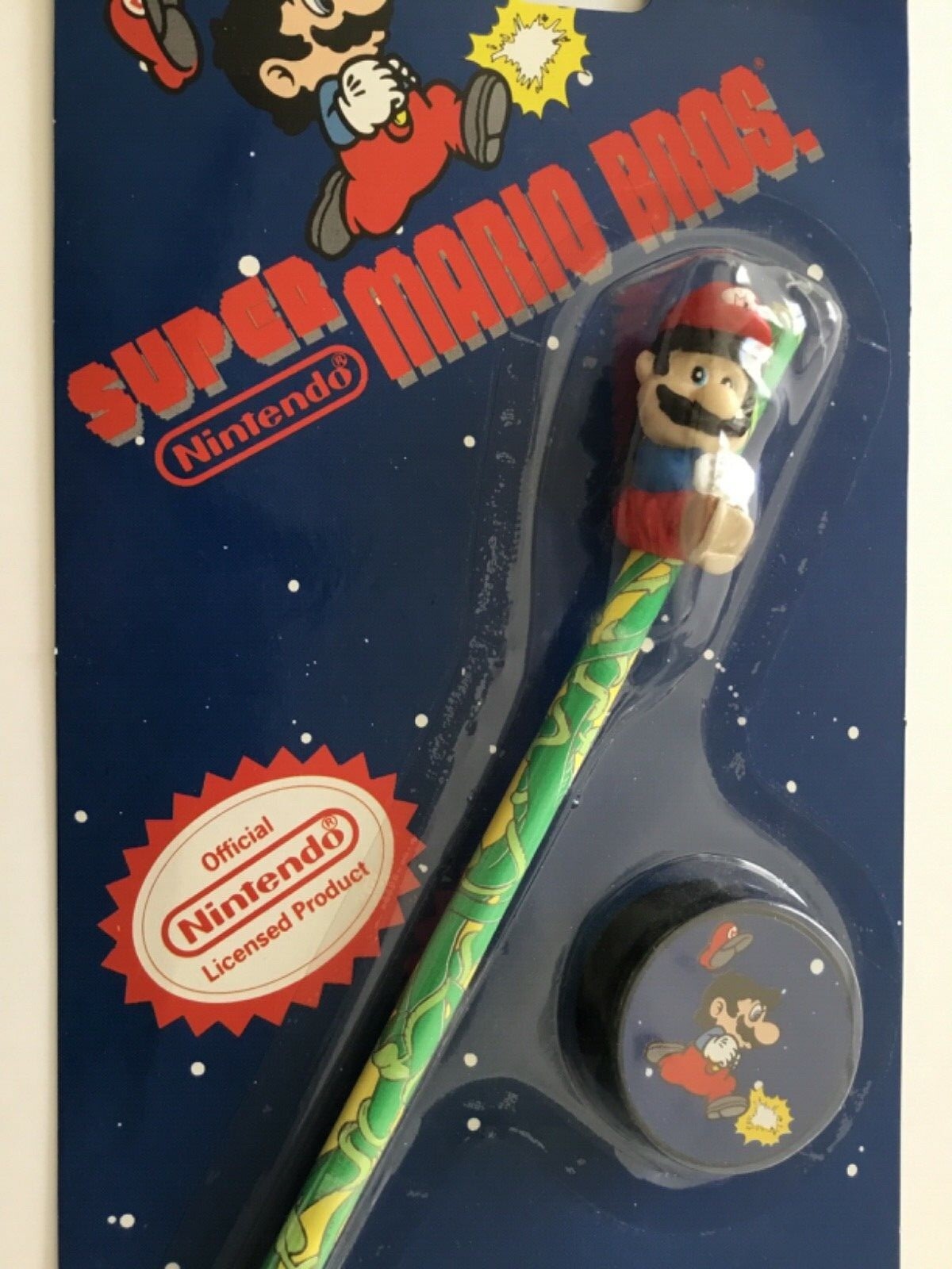 Super Mario Bros. Hugger and Sharpener 1989 Sealed on Card Rare ...