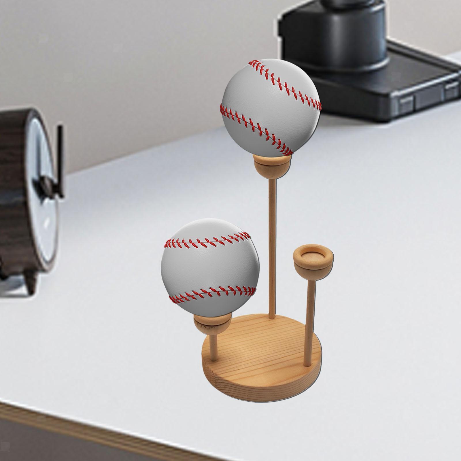 Baseball Display Stand Desktop Wooden 3 Seat Ball Display | eBay Australia