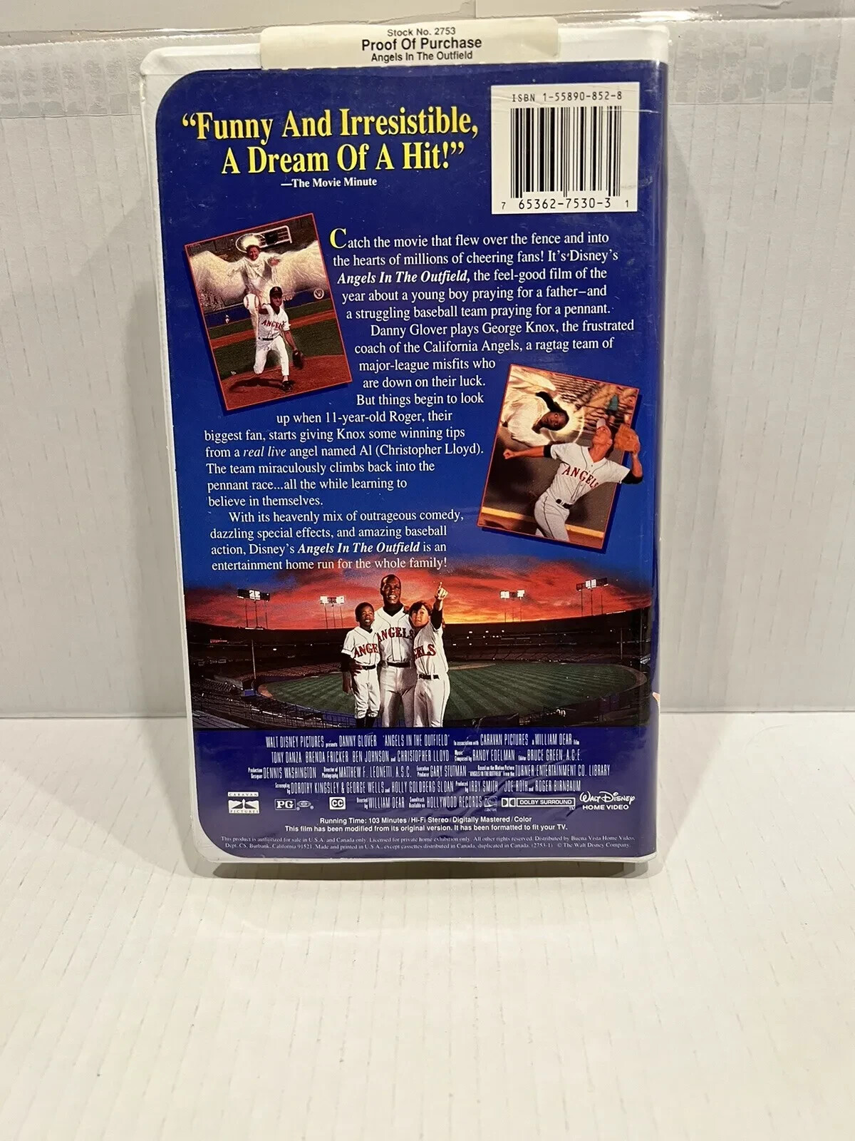 Angels In the Outfield VHS 1995 Tested and Works Danny Glover ...