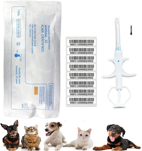100pcs 1.4x8mm Cat Dog Microchip ID Syringe Implant Pet Chip ISO FDX-B ...