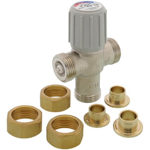 RESIDEO BRAUKMANN AM100-US-1LF Mixing Valve 1/2 Inch Lead Free Union ...