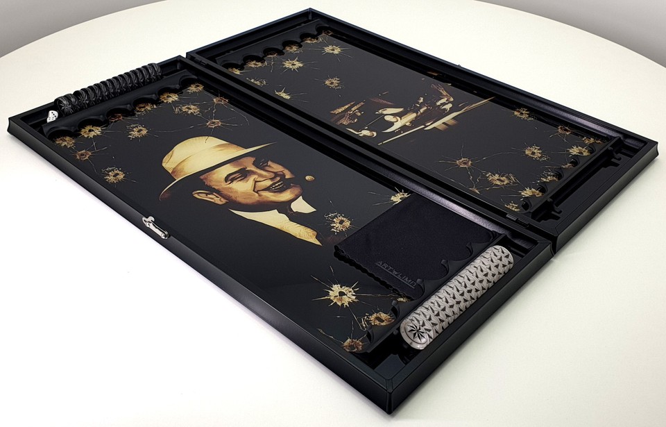 Backgammon glass Set Board Game "Al Capone". Custom backgammon. | eBay