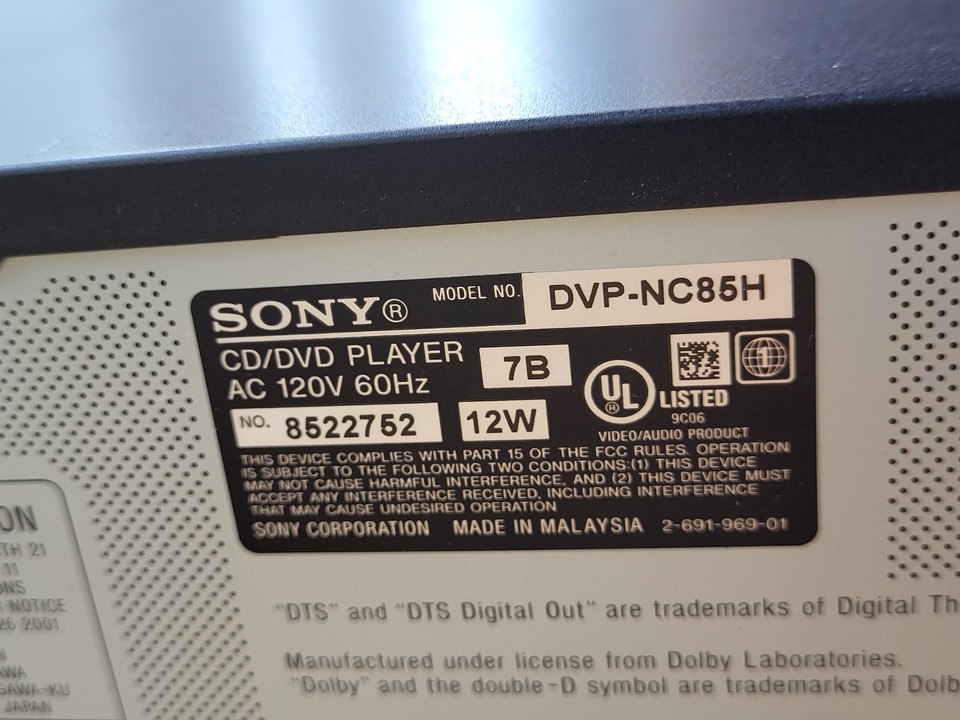 Sony DVP NC85 HDMI upscale 1080i CD/DVD 5 Disc Changer Tested Good With ...