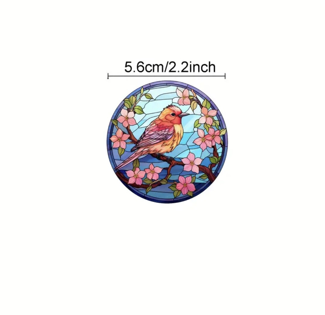 10Pcs Round Stain Glass Window Stickers- Scrapbook, Journal, DIY Crafts ...