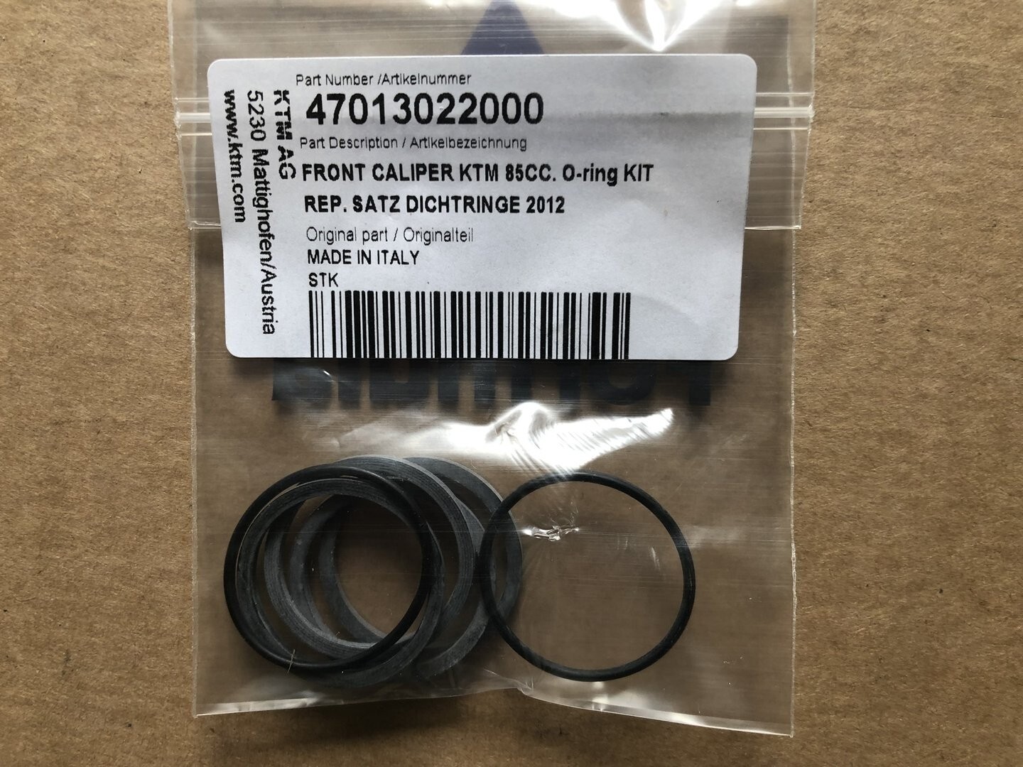 KTM FRONT CALIPER O RING KIT 85SX '13-'20/ 250 FREERIDE '15-'16 ...