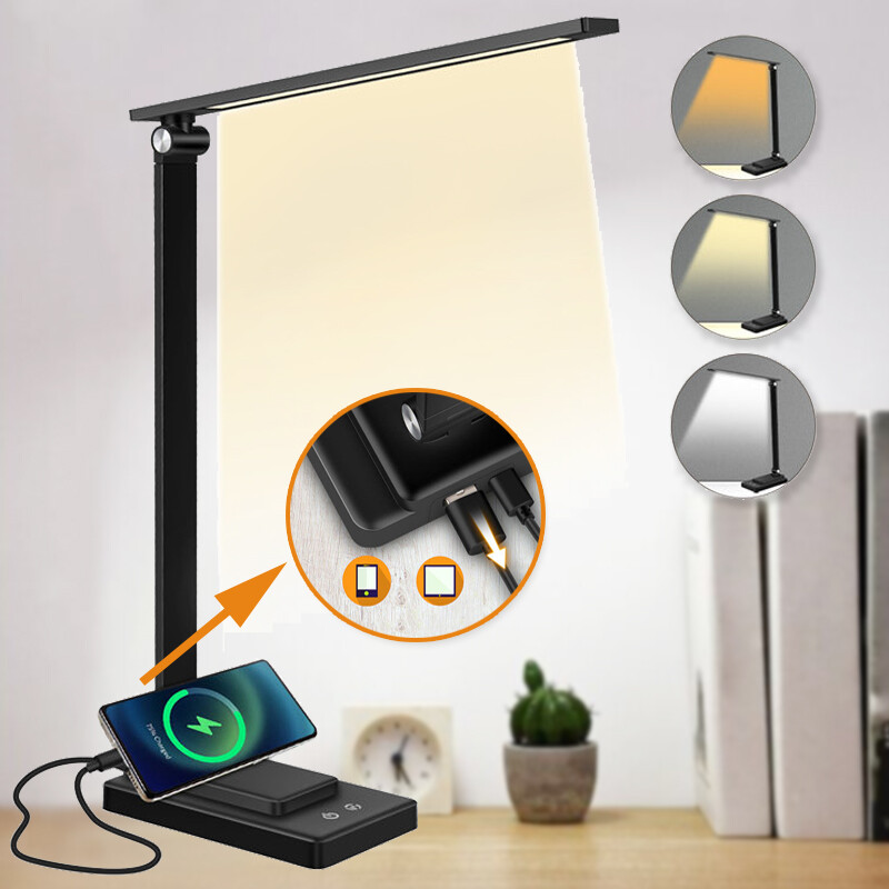 LED Desk Lamp Work Smart Reading Lamp With USB Charge 5 Lighting Mode ...