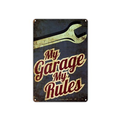 My Garage My Rules Vintage Sign For Garage Workshop Men Cav Aluminum ...