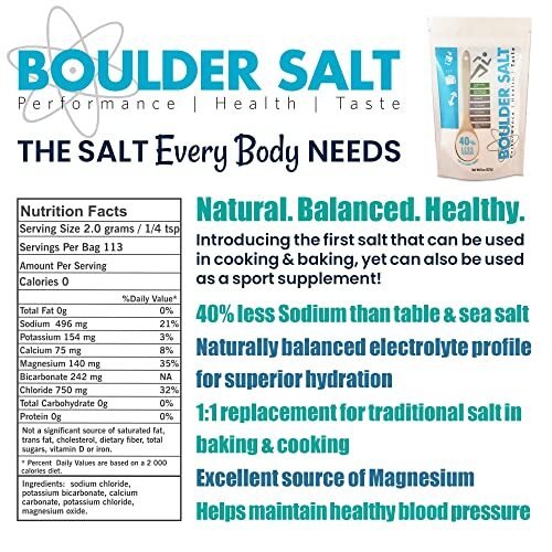 BOULDER SALT - Low Sodium Salt - Unflavored Salt for Cramps, Salt for ...