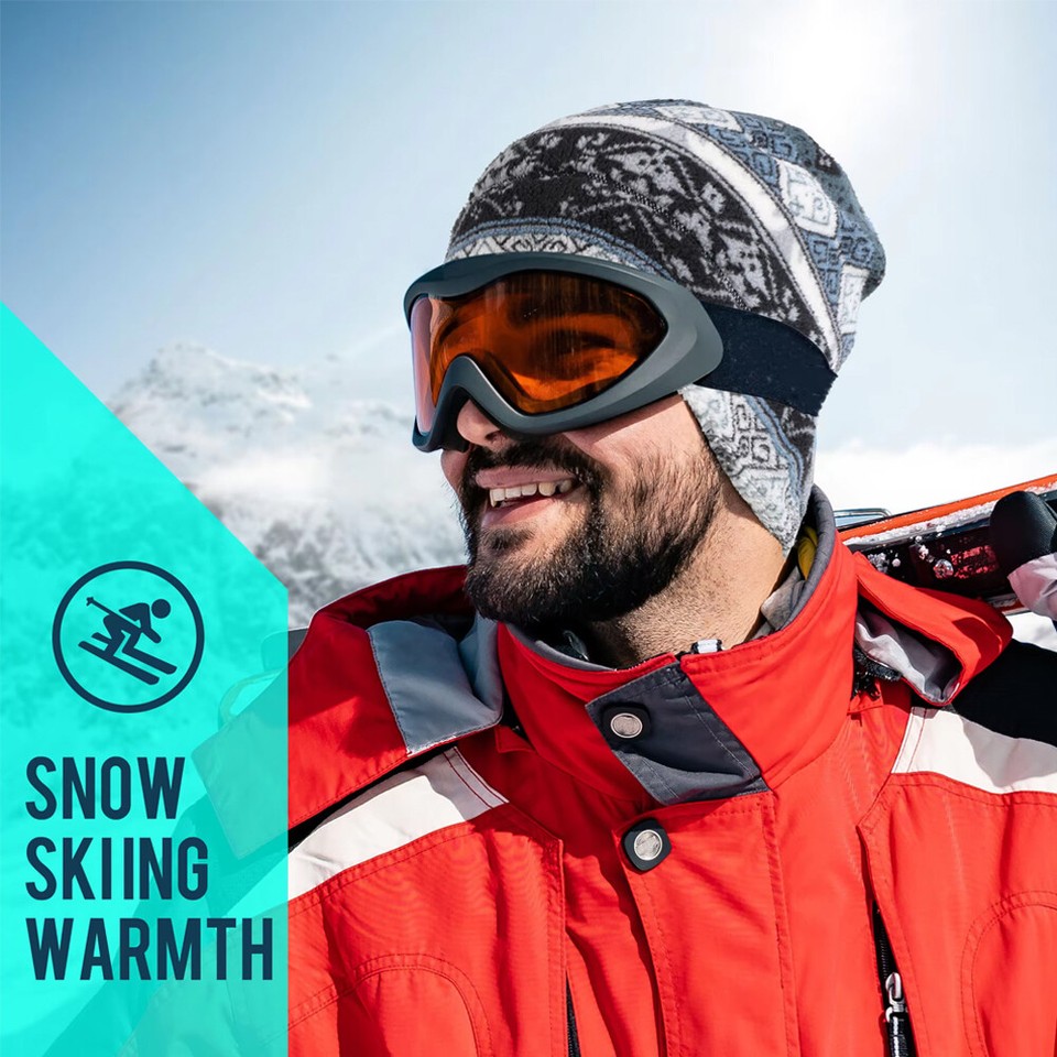 Cold Weather Running Cap Winter Thermal Beanie Ski Soft Skull Hat ...