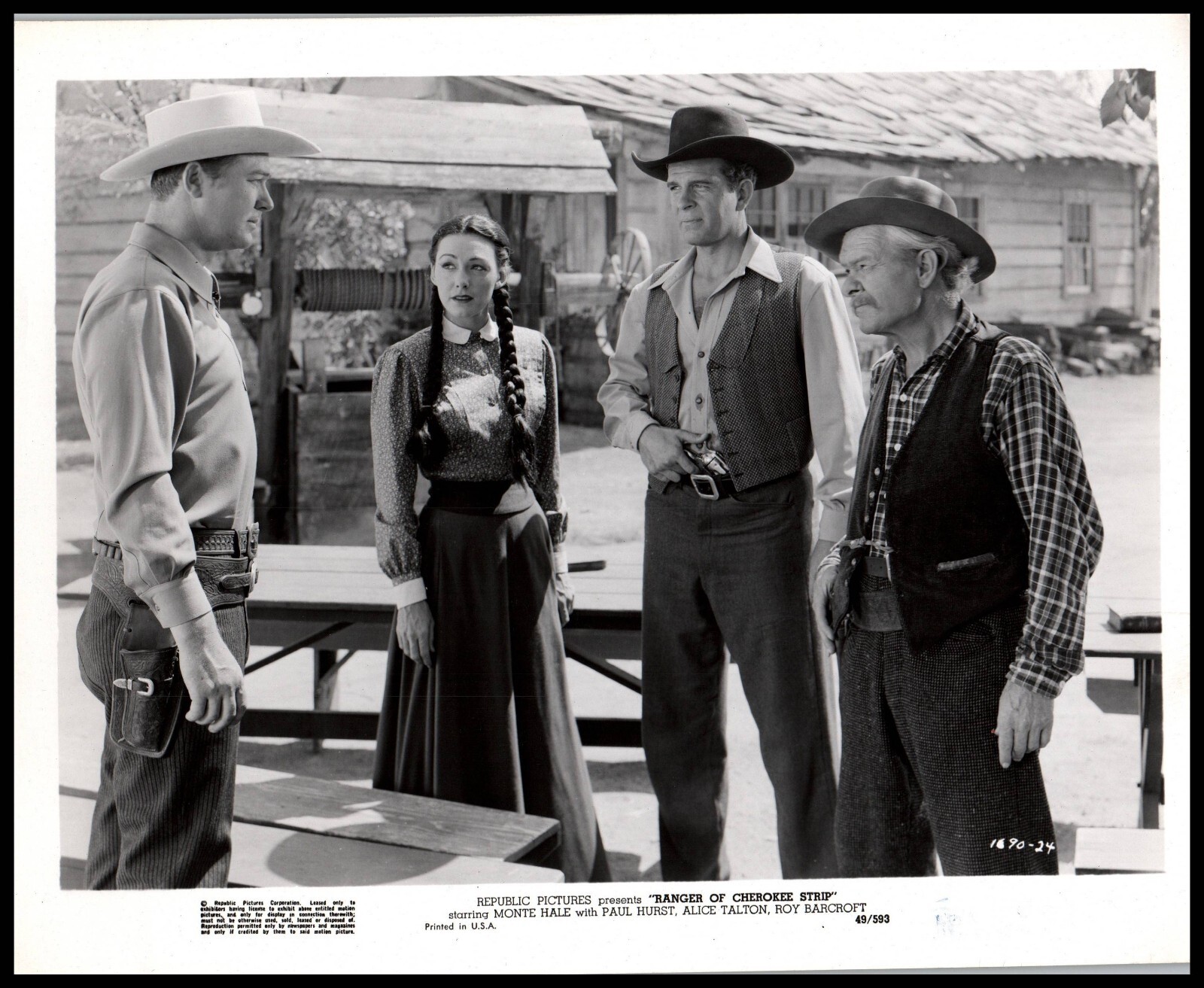 ALIX TALTON + MONTE HALE IN RANGER OF CHEROKEE STRIP (1949) ORIGINAL ...