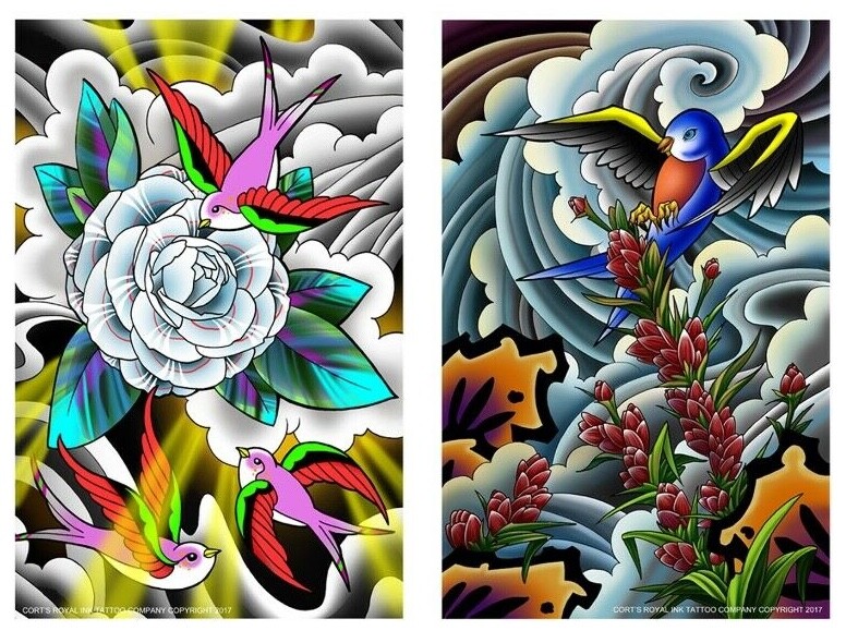 "8 traditional Birds" Tattoo Flash,11x17 New for 2018 | eBay