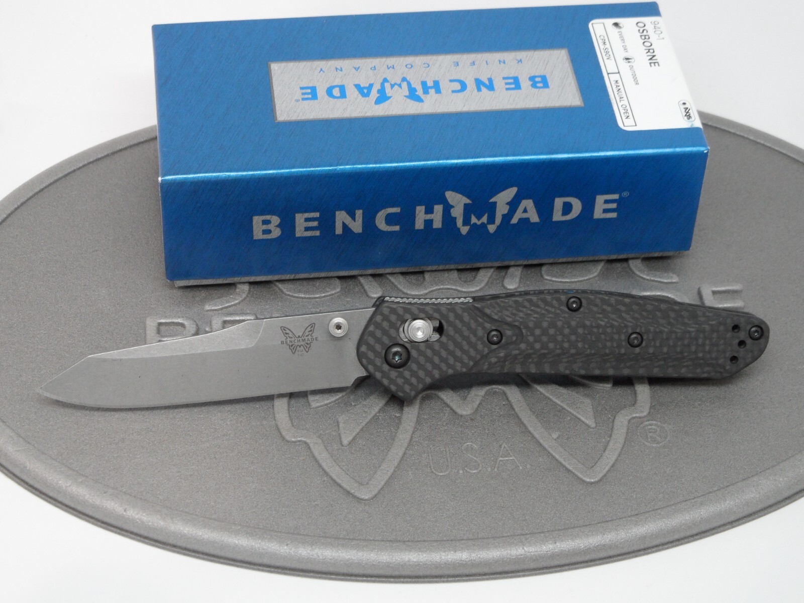 Benchmade 940-1 Osborne Axis S90V Carbon Fiber Reverse Tanto Folding ...
