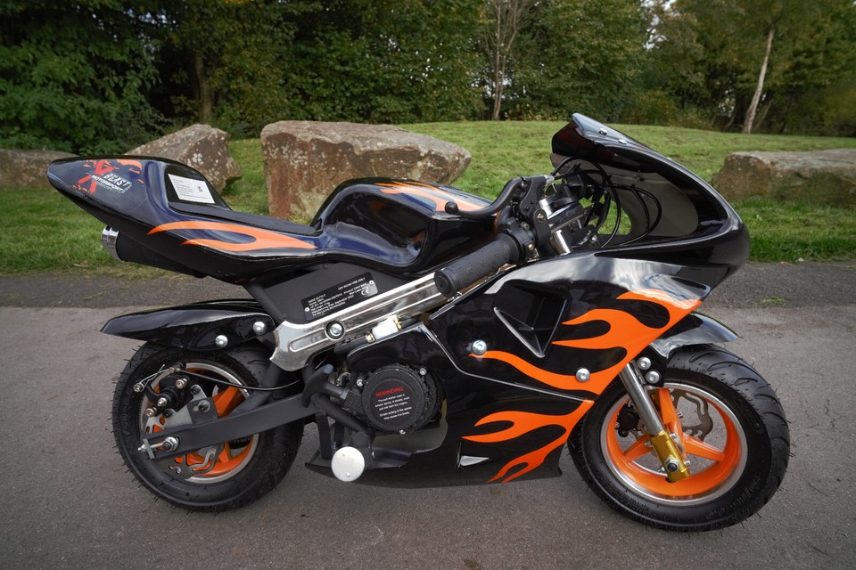 Mini Pocket Motorcycle Moto Racer Sports Petrol ORANGE Dirt Bike 50cc ...