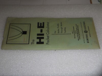 VINTAGE GE HI-E Pocket Calculator early 1960's VERY RARE | eBay