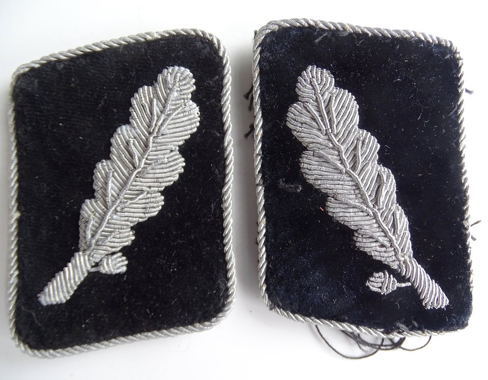 WWII GERMAN WAFFEN-SS STANDARTENFUHRER BULLION & VELVET TUNIC COLLAR ...