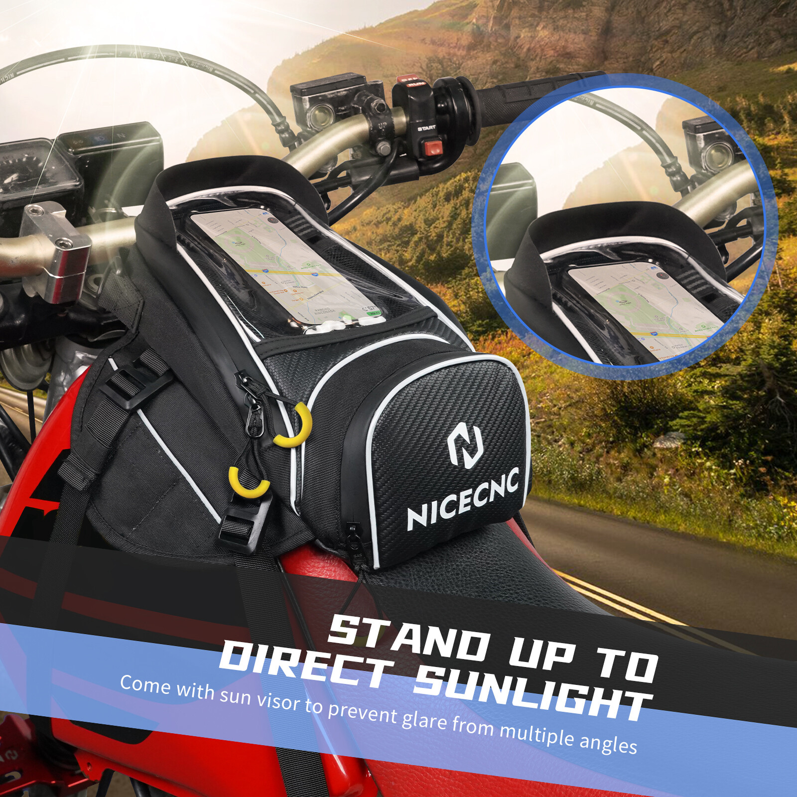 Motorcycle Waterproof Tail Tank Bag Magnetic Motorbike Saddle Phone ...