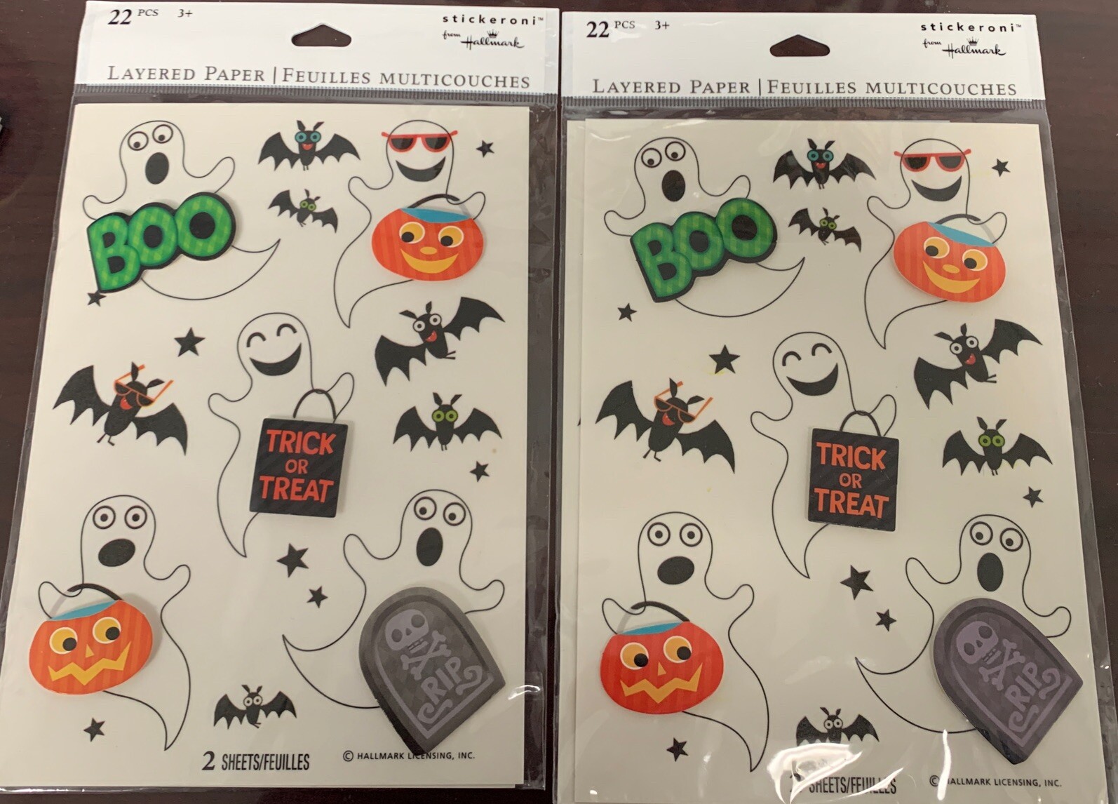 HALLMARK HALLOWEEN STICKERS 3D LAYERED PAPER 2-PACKAGES | eBay