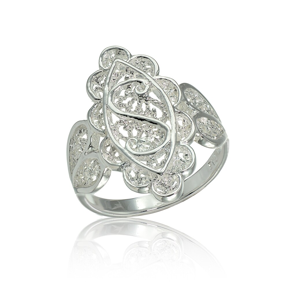 Sterling Silver Filigree Scrollwork Hearts Ring, Size 9 | eBay