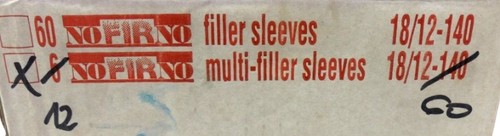 BEELE ENGINEERING NOFIRNO MULTI-FILLER SLEEVES 18/12-60, 18/12, 60MM ...