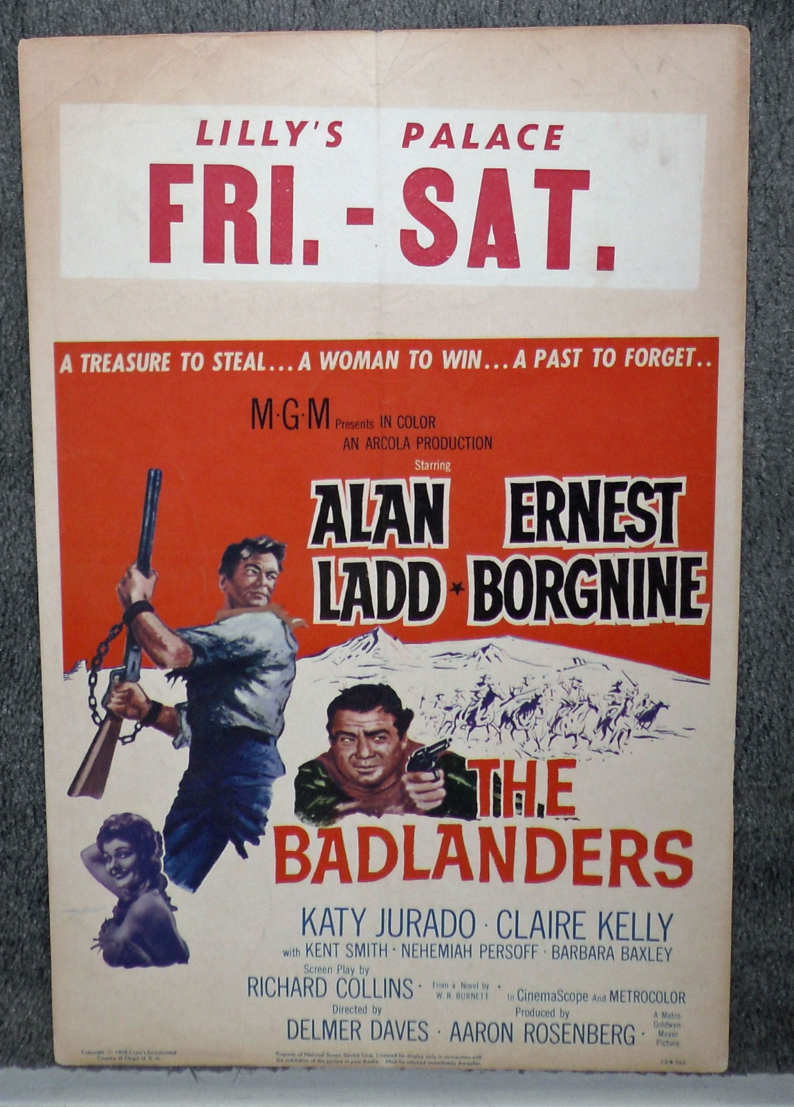 THE BADLANDERS original 1958 movie poster ALAN LADD/ERNEST BORGNINE ...