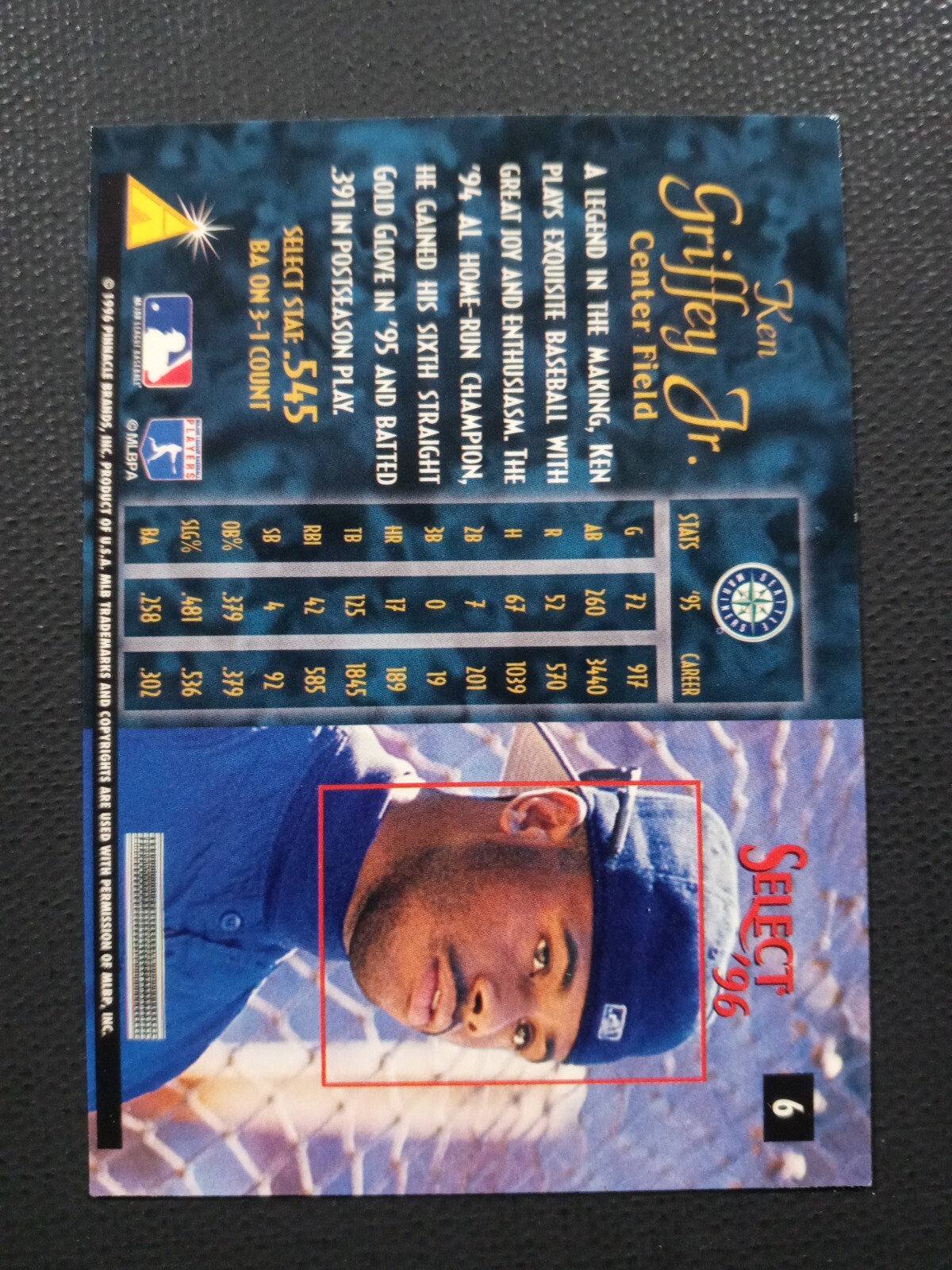 1996 Select - #6 Ken Griffey Jr for sale online | eBay