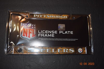 NFL METAL LICENSE PLATE FRAME (6" x 12"), PITTSBURG STEELERS, Brand New ...