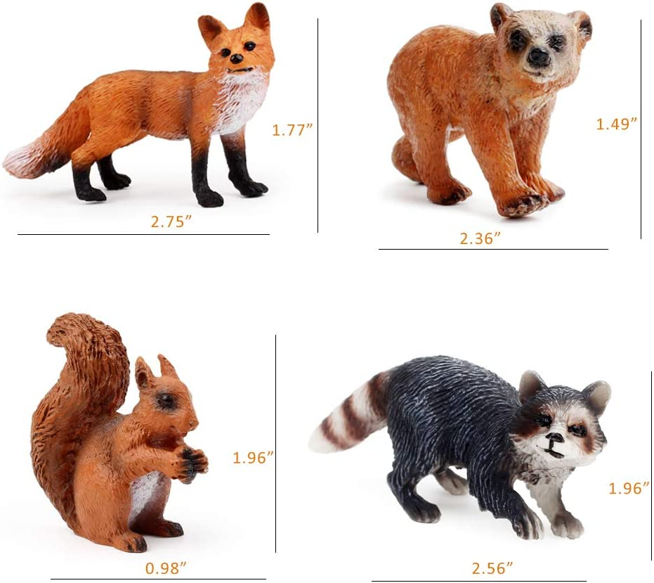 10Pcs Forest Animals Figures, Woodland Creatures Figurines, Miniature ...