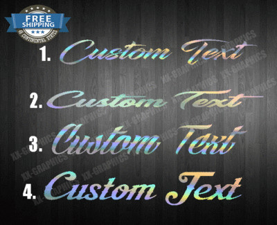 Custom Personalized Text Name Holographic Chrome Oil Slick Decal ...