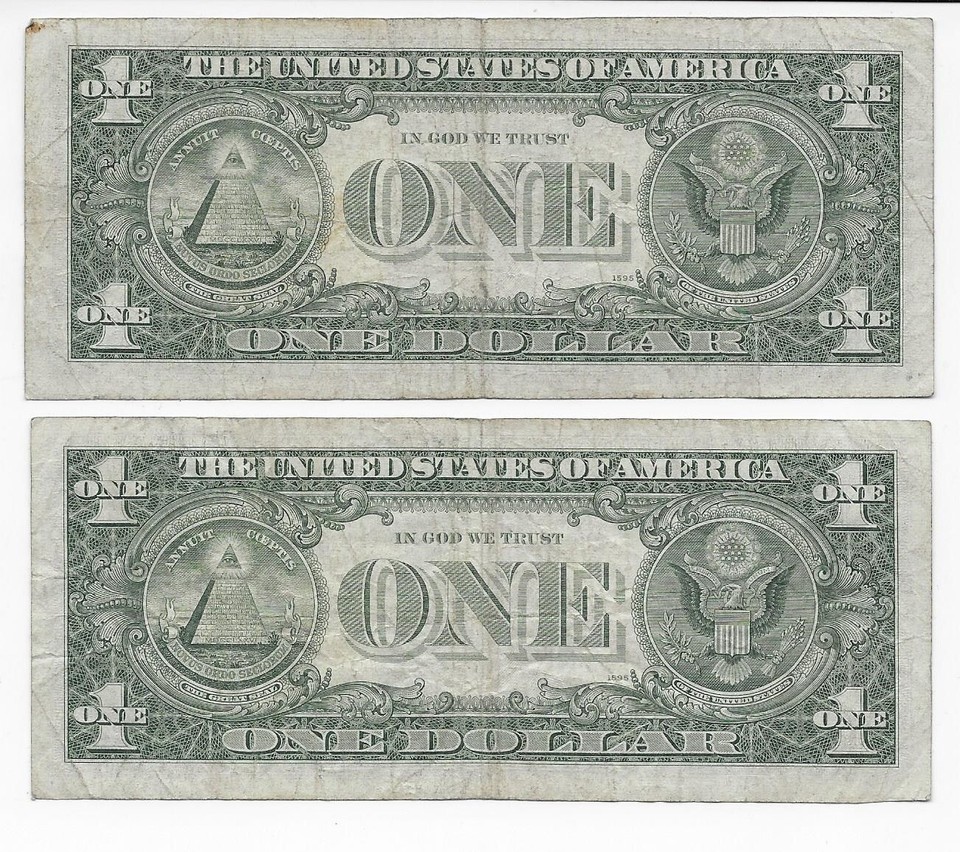 1969 D $1 Federal Reserve Notes (2) STAR NOTES San Francisco District 2 ...