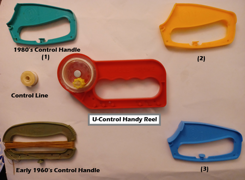 Cox U-Control "HANDY REEL" & 4 Control Line Handles, Thimble Drome ...