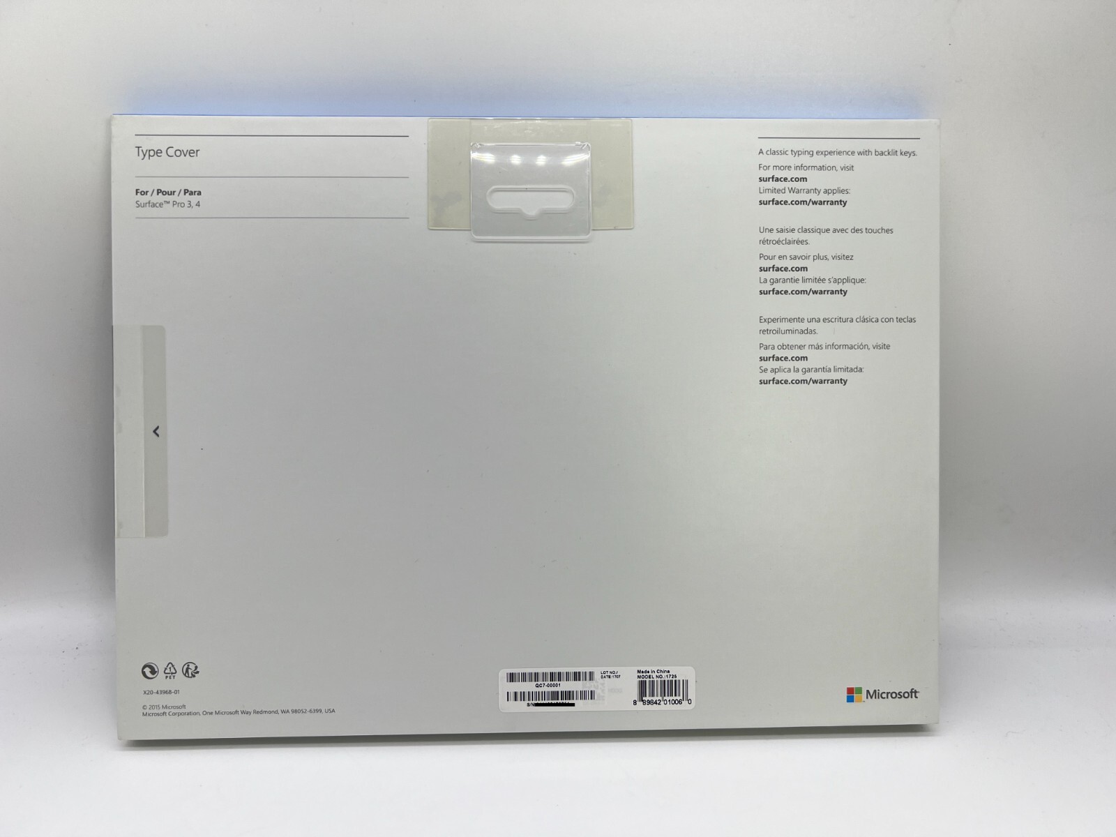 Microsoft Surface Pro 4 5 6 7 Type Cover Keyboard - Black (QC7-00001 ...