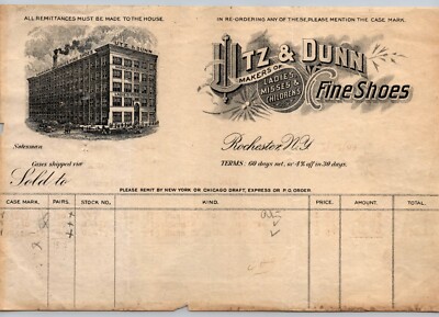 ANTIQUE LETTERHEAD UTZ & DUNN FINE SHOES ROCHESTER NY 1909 | eBay
