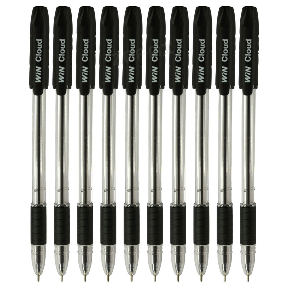 BLACK Ballpoint Pens 0.7mm Fine Point Ball Pen Smooth Writing School ...