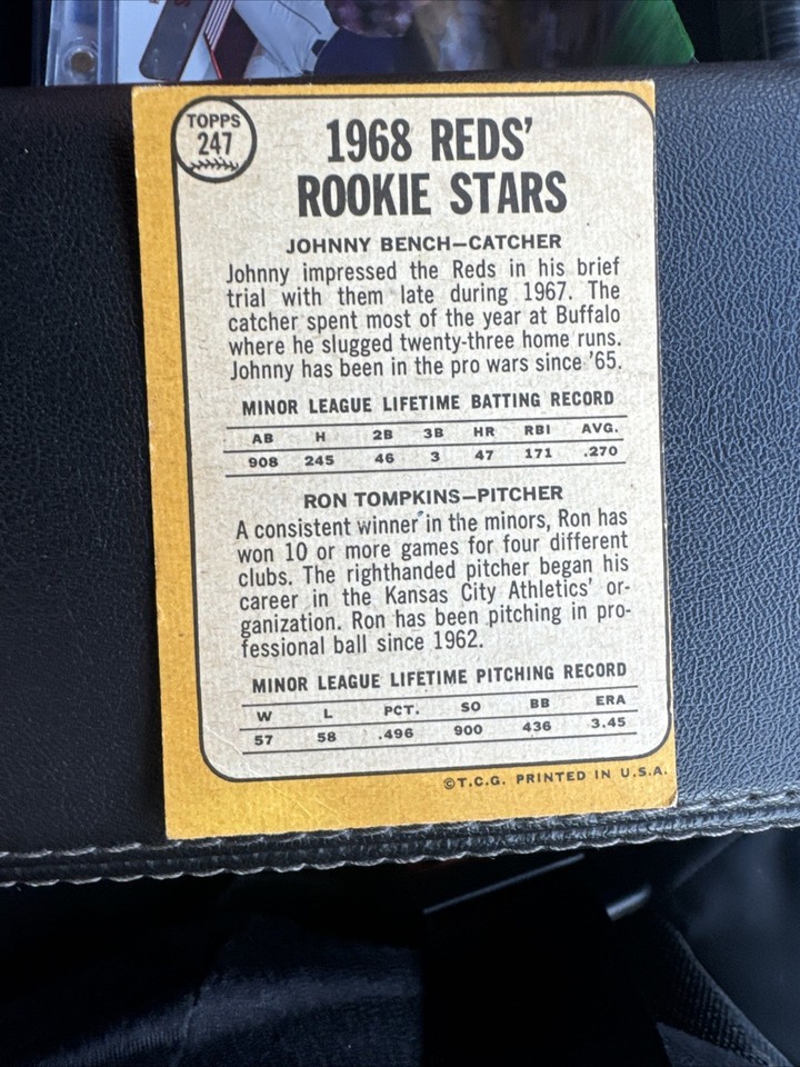 1968 Topps - 1968 Rookie Stars Johnny Bench, Ron Tompkins #247 | eBay