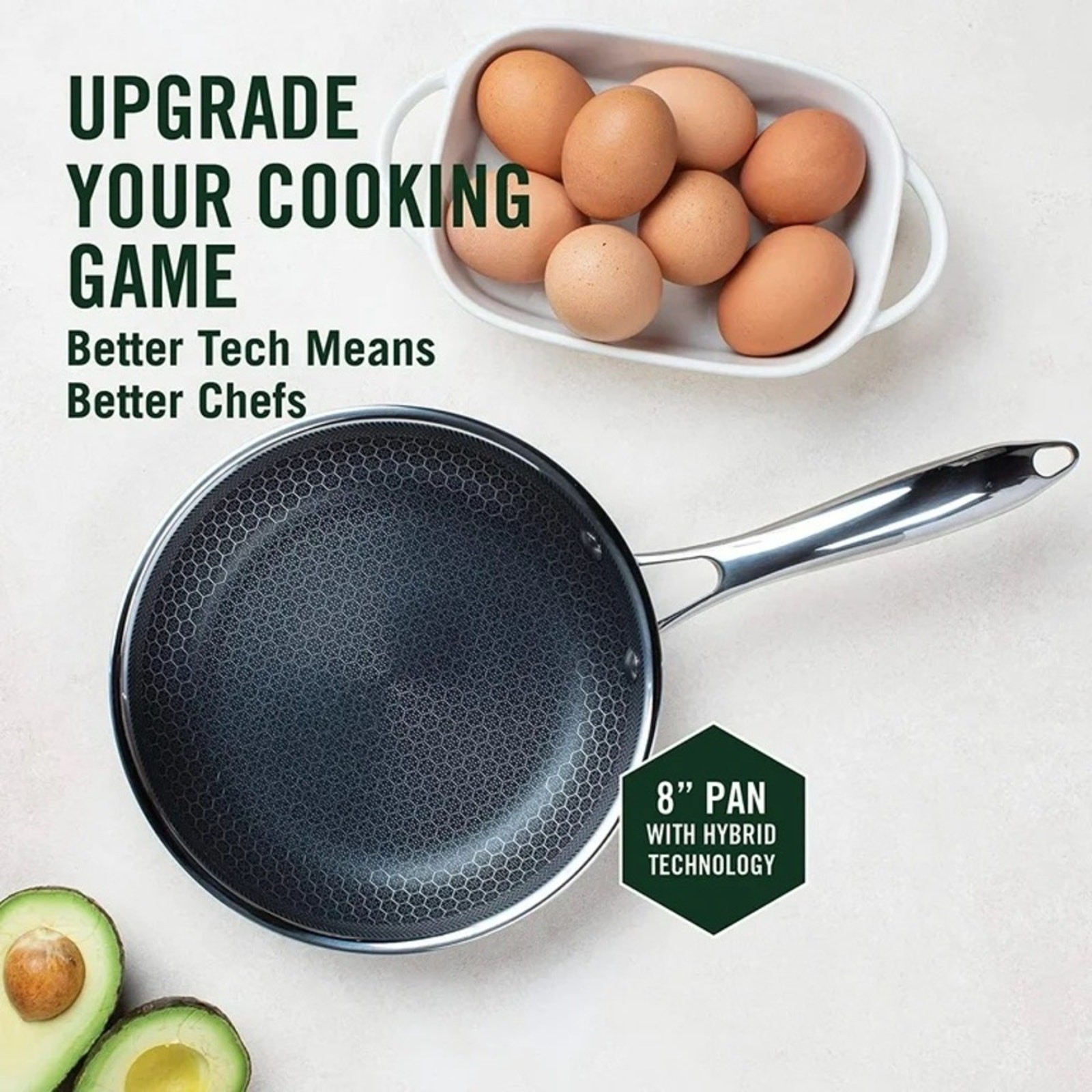 HexClad 8 Inch Hybrid Stainless Steel Frying Pan with Cooking Lid ...