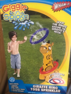 NEW Wham-O Giggle N Splash Giraffe Ring Toss Sprinkler Water Game | eBay