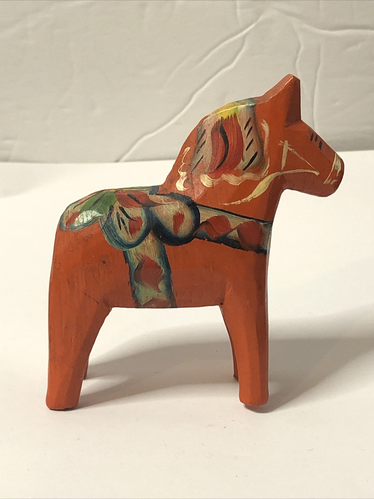 Swedish Dala Folk Horses Set x2 Hand Painted Wooden Horse Small 3 ...