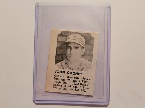 Johnny Cooney 1941 Baseball Oddball Cut Out Panel Braves | eBay