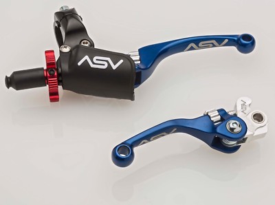 ASV F4 Quad ATV Lever Set Pro Pack Blue Long Kawasaki KFX400 KFX450 ...