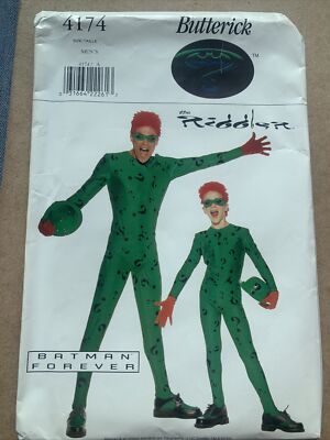 Butterick Riddler Costume 4174 Sewing Pattern Mens (XS-XL) Boys (XS-L ...