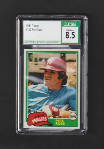 1981 Topps PETE ROSE #180 ~ Phillies ~~ High End CSG 8.5 | eBay