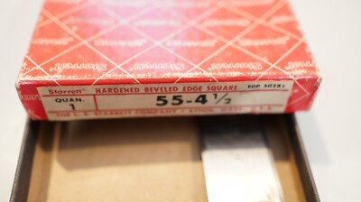 STARRETT No.55 4 1/2" SQUARE BEVELED EDGE TOOL MAKER MACHINIST BOX USA ...