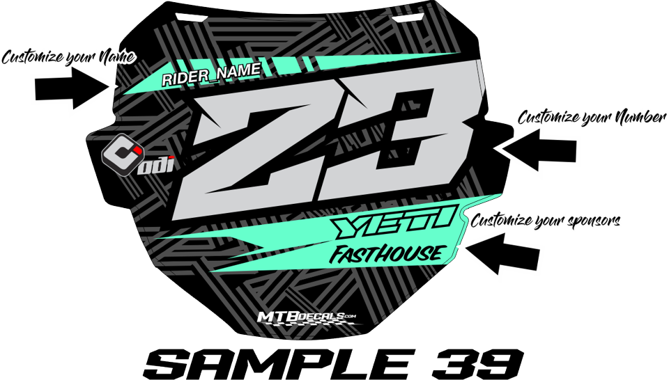 Custom Sticker For ODI DH Mountain bike downhill Number Plate | eBay