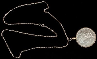 1883 Morgan Silver Dollar Necklace with Silver Tone Bezel & 24” Chain ...